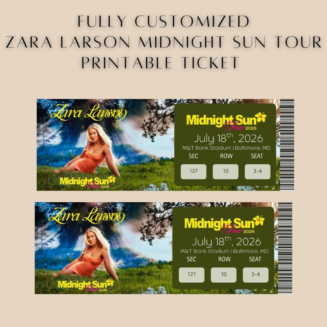 Zara Larsson Midnight Sun Tour 2026 Ticket | Custom Concert Keepsake ...