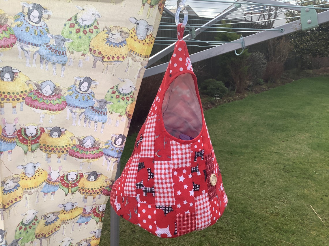 Swedish Peg Bag Handmade Fabric Patchwork - Etsy