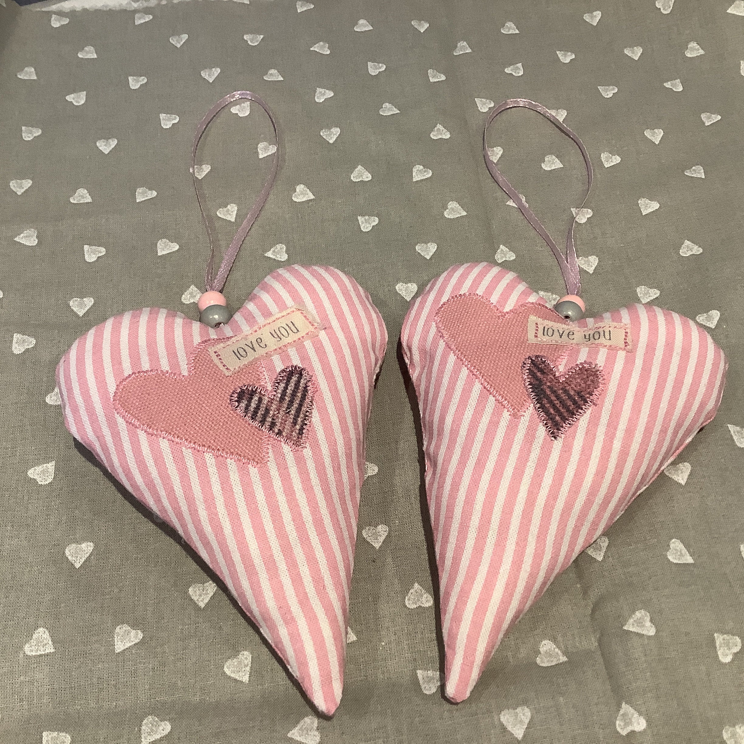 Handmade Fabric Hanging Hearts -birthday, Friend, New Home, Gift - Etsy