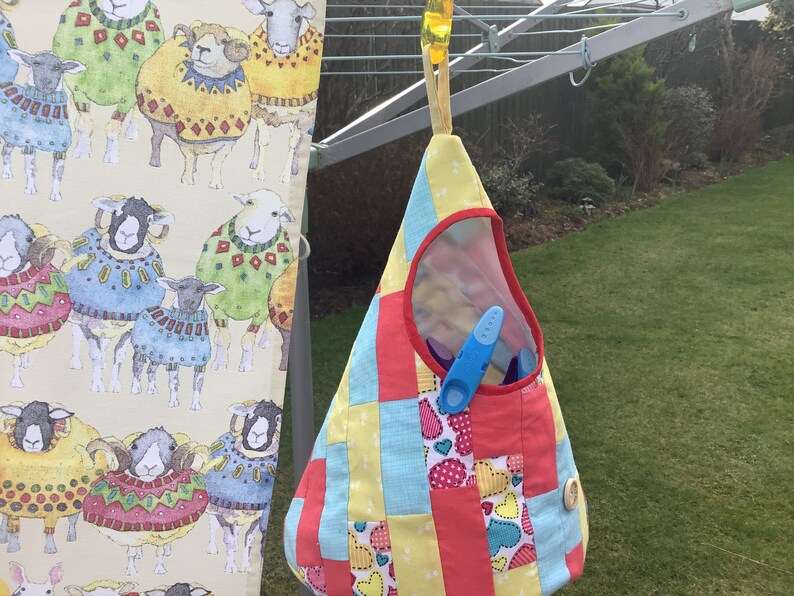 Swedish Peg Bag Handmade Fabric Patchwork - Etsy