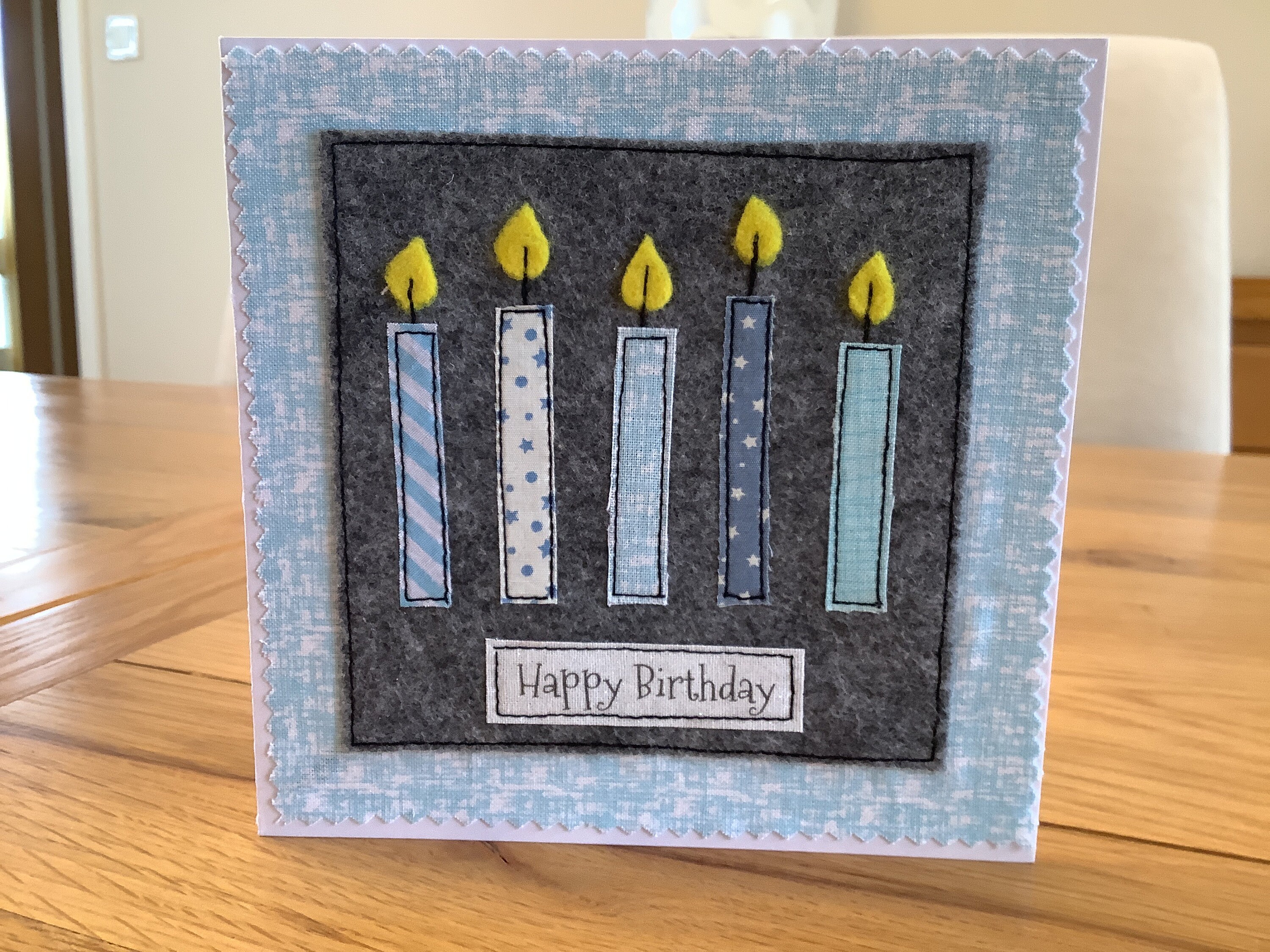 Handmade Fabric Birthday Card Personalised - Etsy UK