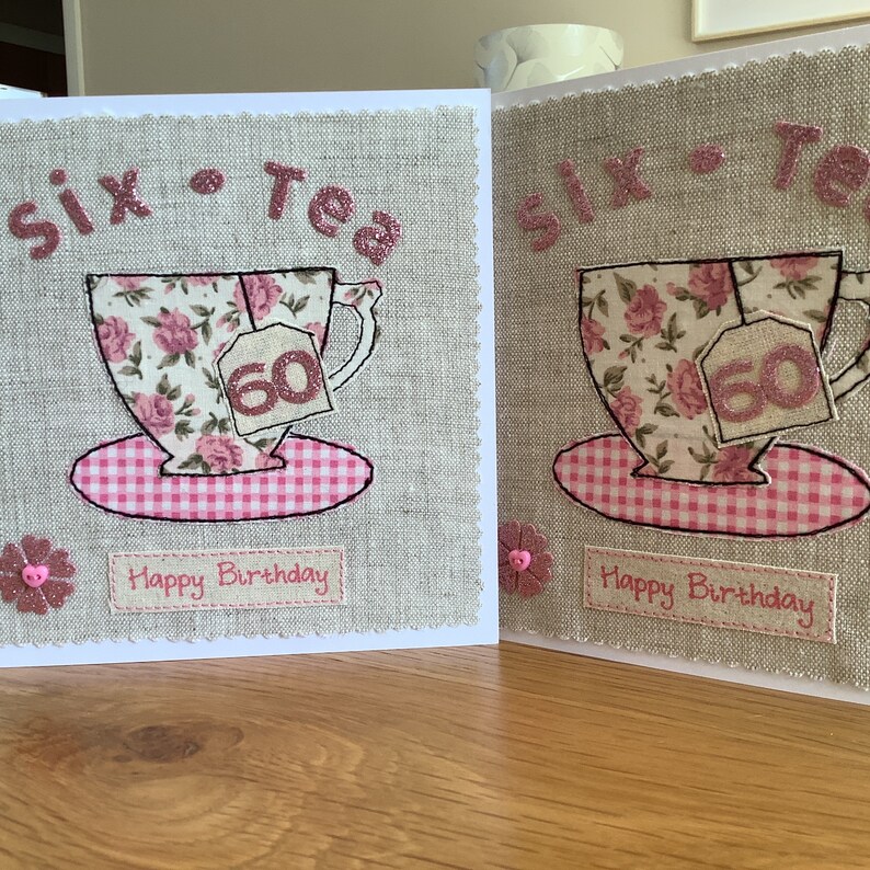 Handmade 60th Birthday Card Personalised Option Fabric - Etsy UK