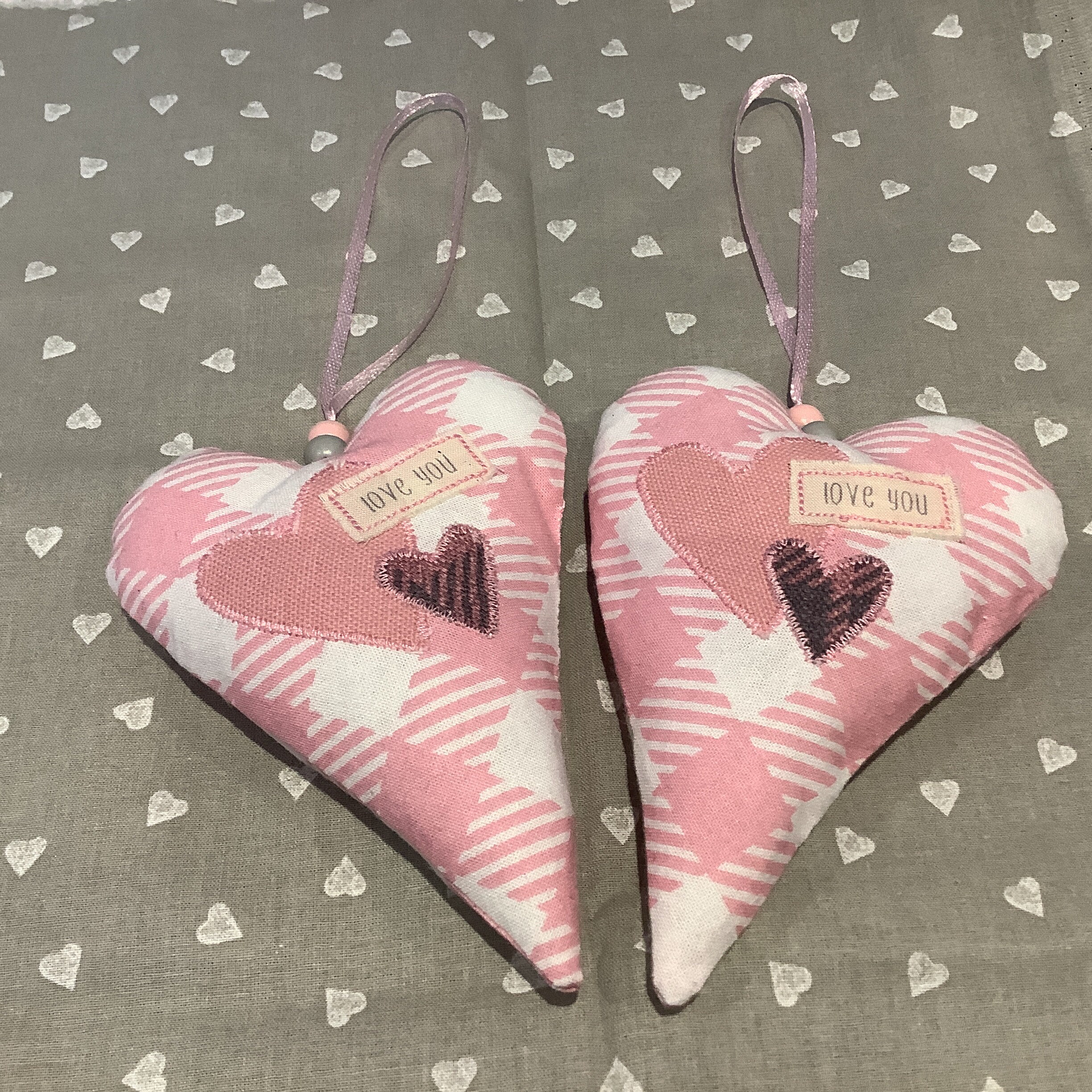 Handmade Fabric Hanging Hearts -birthday, Friend, New Home, Gift - Etsy