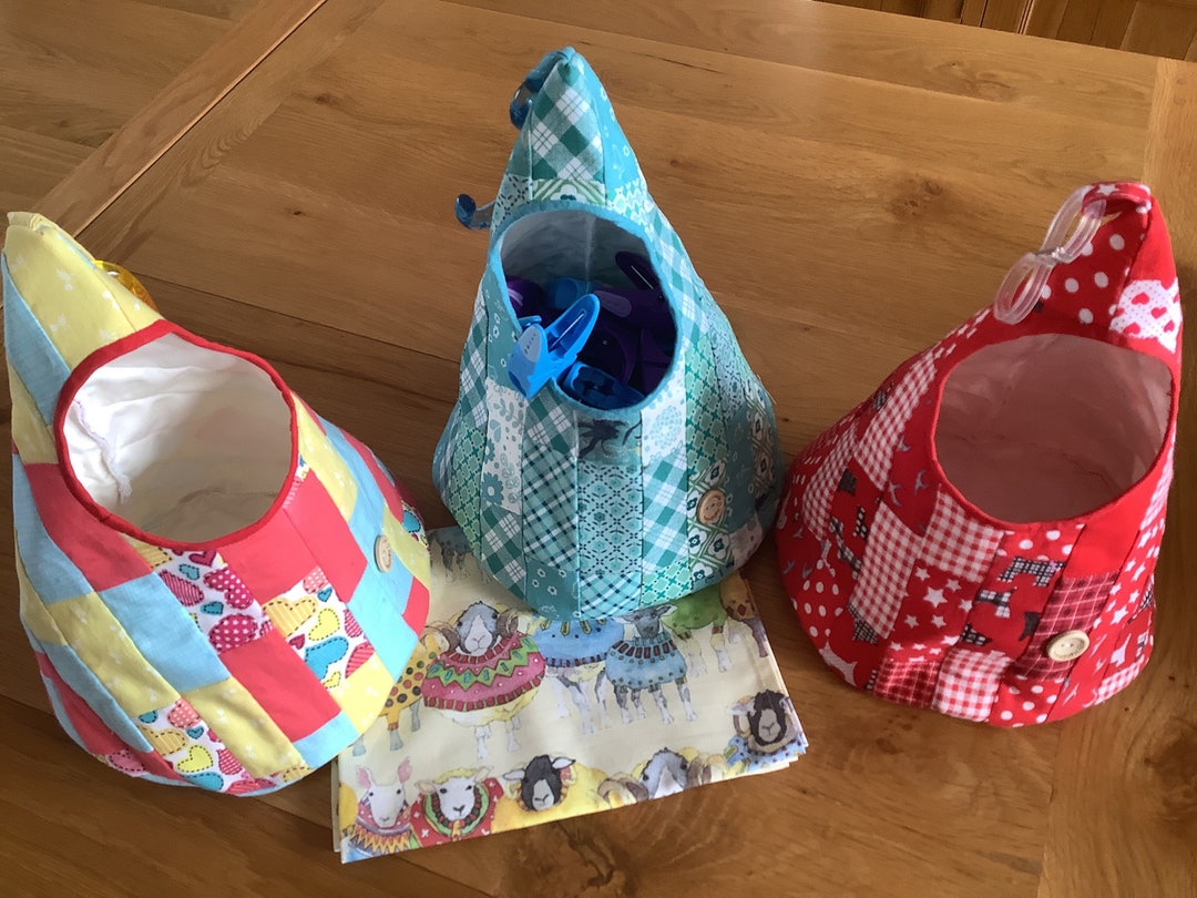 Swedish Peg Bag Handmade Fabric Patchwork - Etsy UK