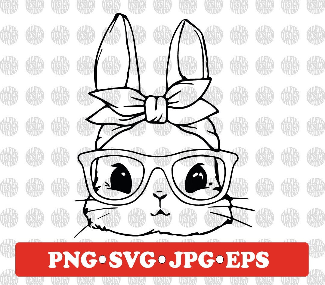 Cool Bunny SVG, Easter Bunny SVG, Happy Easter Svg, Spring Png, Rabbit ...