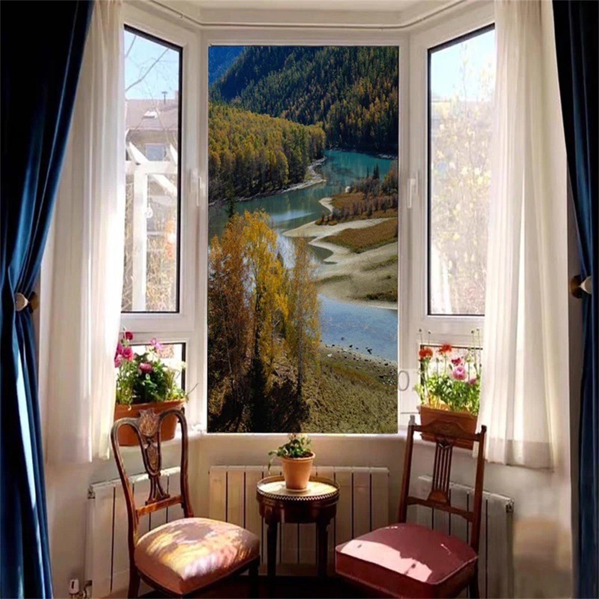 Custom Size Colorful Stained Glass Window Film Frosted Privacy Static ...
