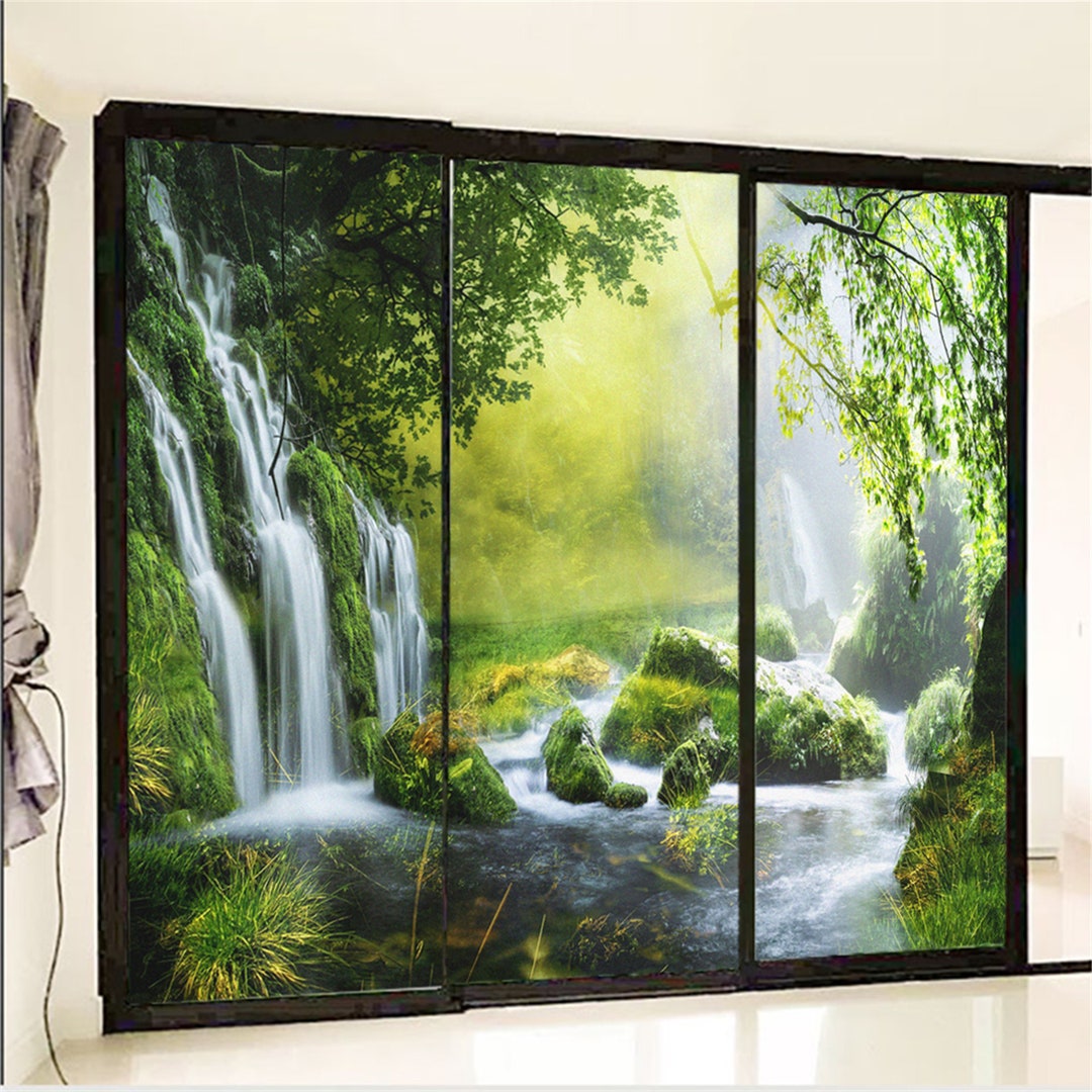 Customized Window Privacy Window Film Waterfall Pattern Decoration No ...