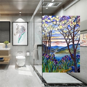 Customized European Style Stained Glass Window Sticker Electrostatic ...