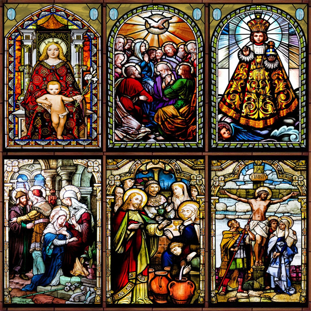 Custom Frosted Stained Glass Window Film,pvc Static Cling ,church Jesus ...