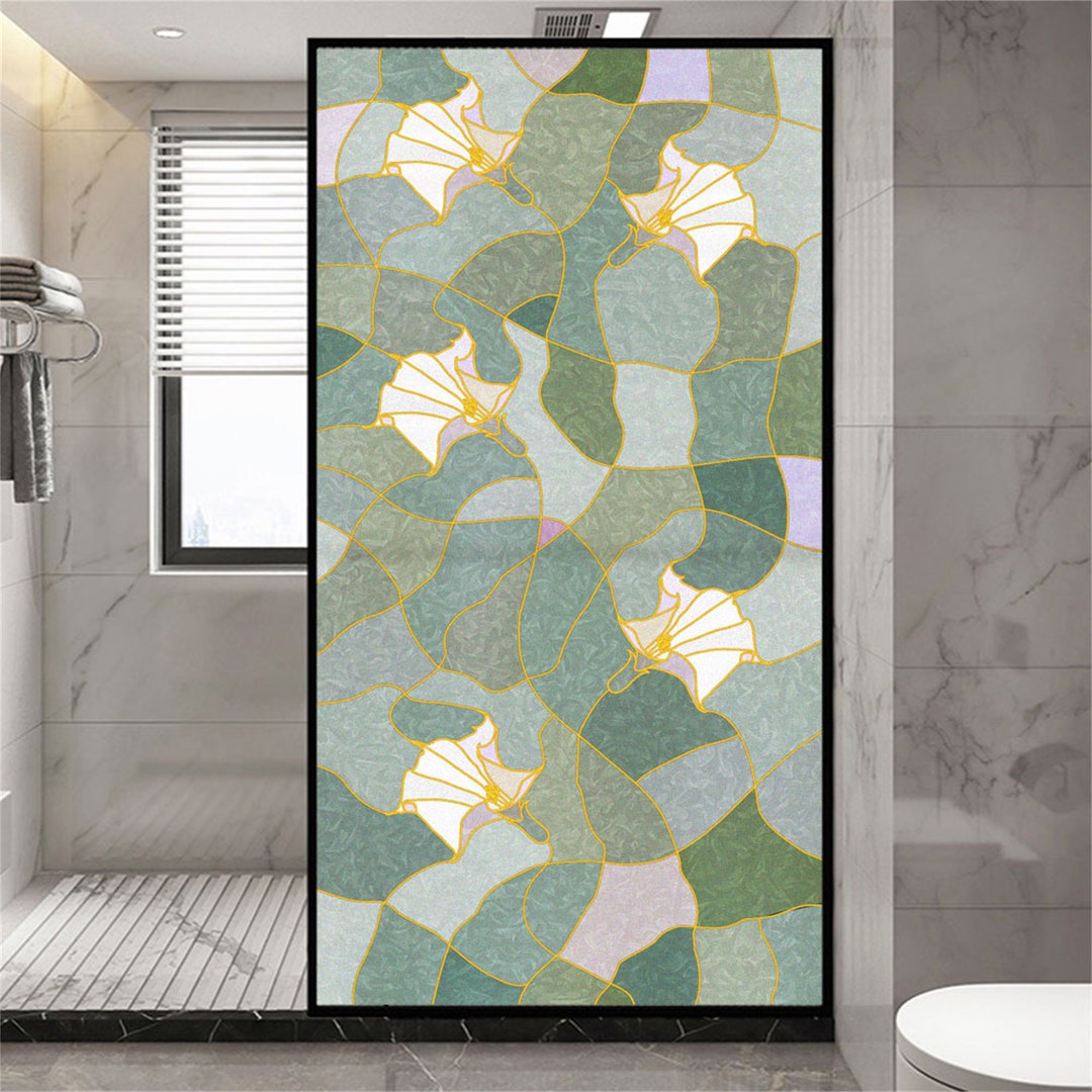 Custom Size Privacy Glass Window Film Color Geometric Printing Frosted ...