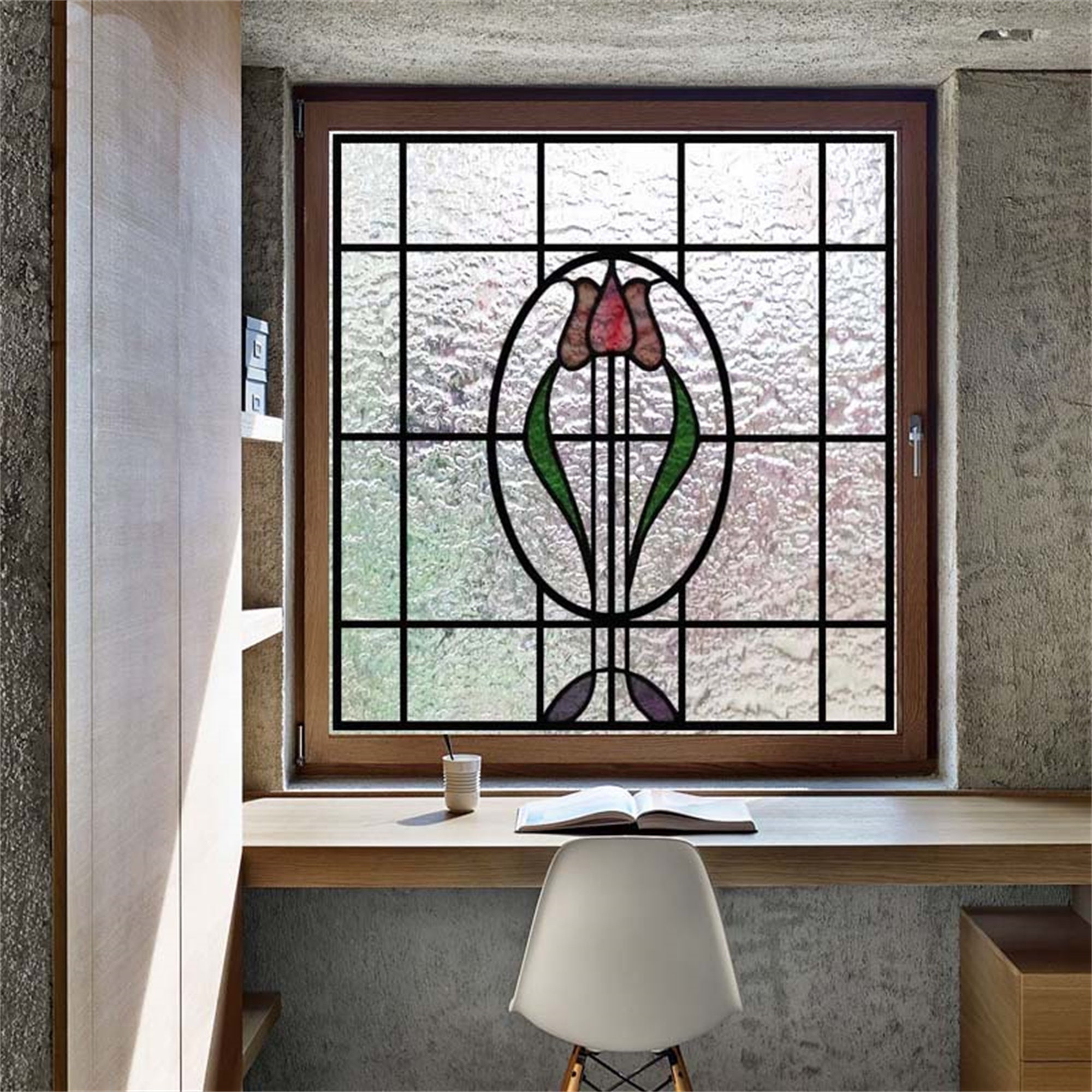 3D Matte Window Film Privacy Frosted Static Cling Stained Glass Uv ...