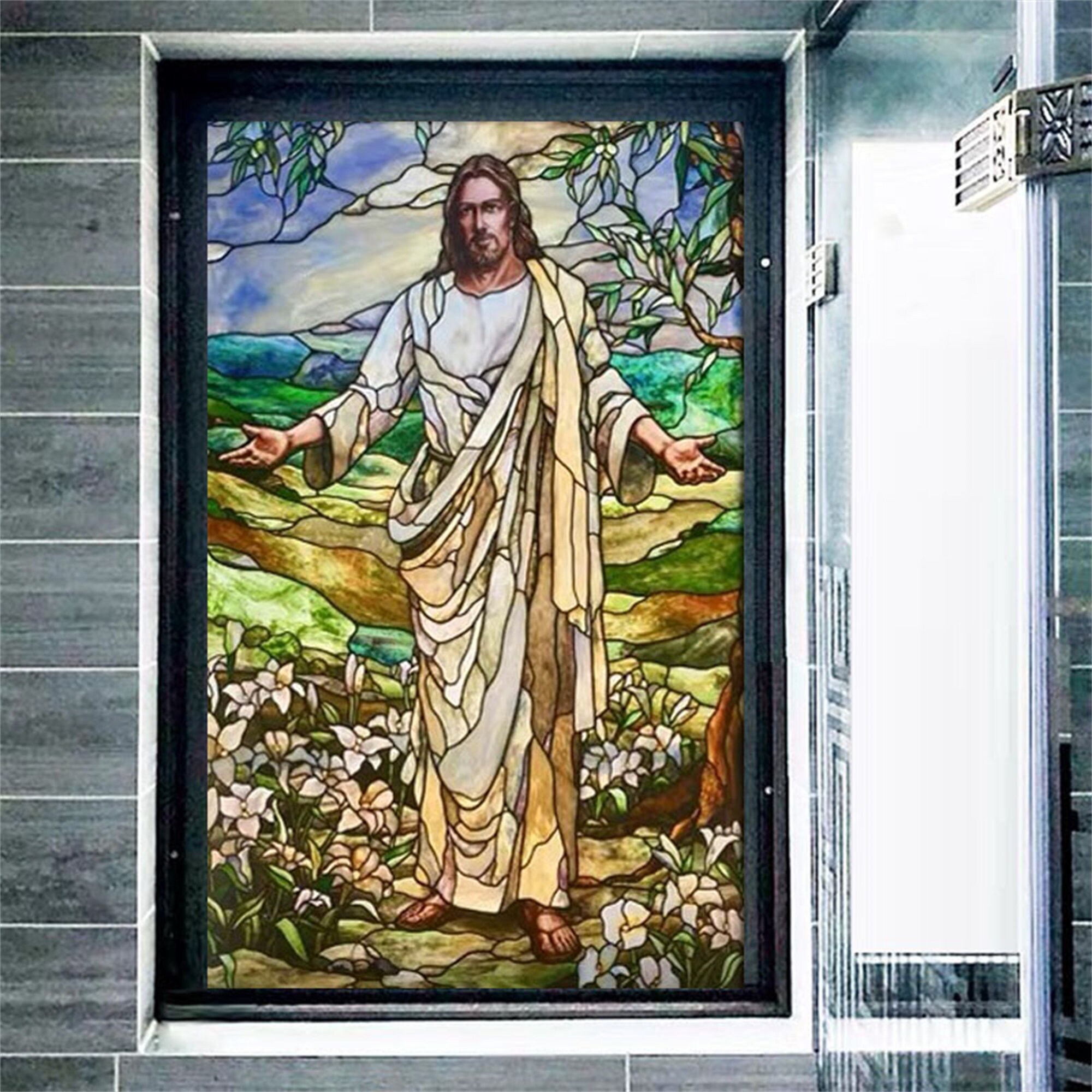Custom Size Jesus Christ Window Glass Films Sticker Paper Door Stickers ...