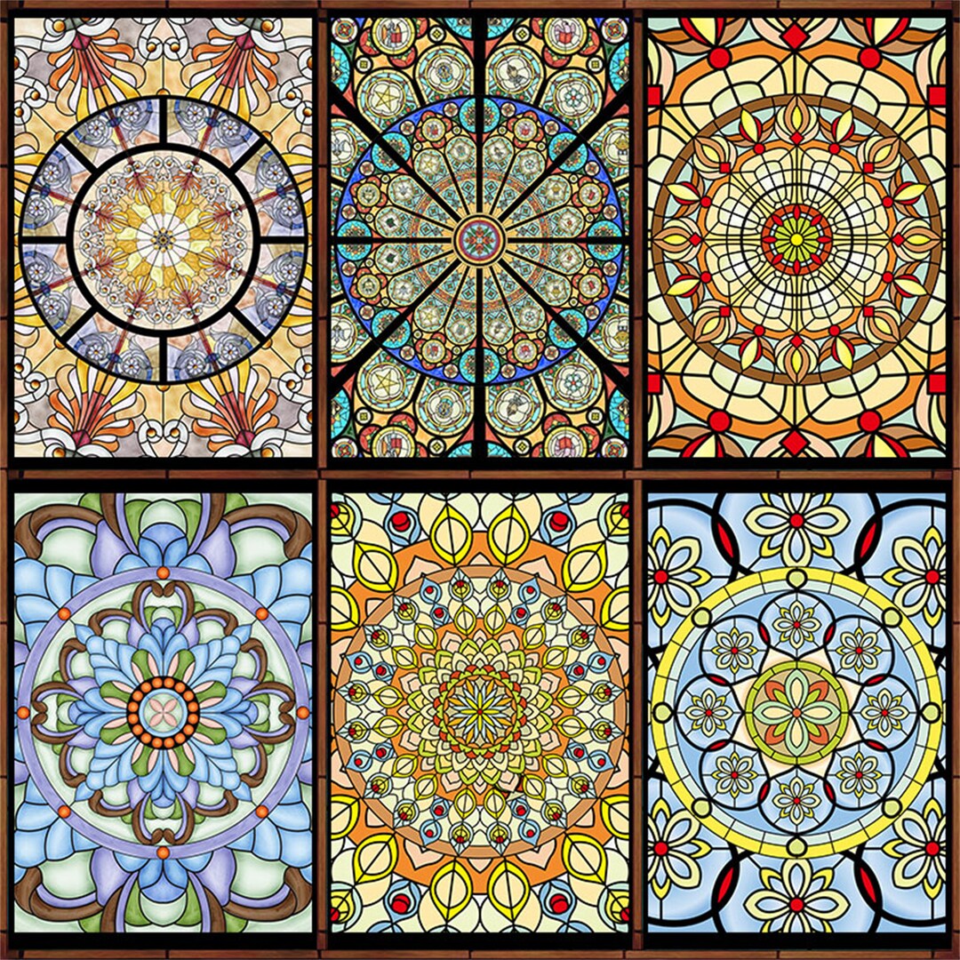 Customized Window Film European Style Church Art Glass Film Stained ...