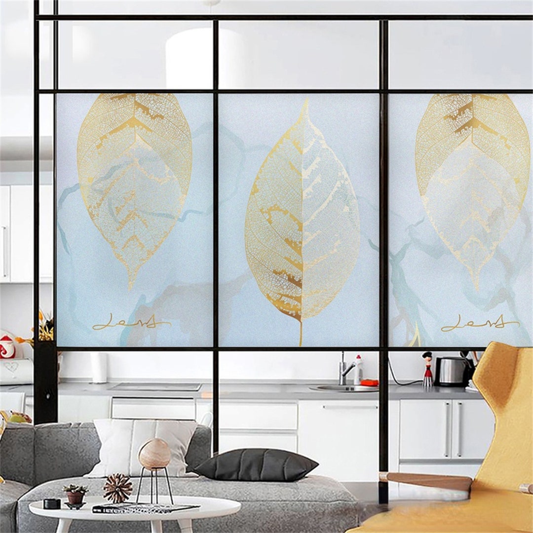 Customized Window Film Privacy Leaf Pattern PVC Glass Sticker Sun ...