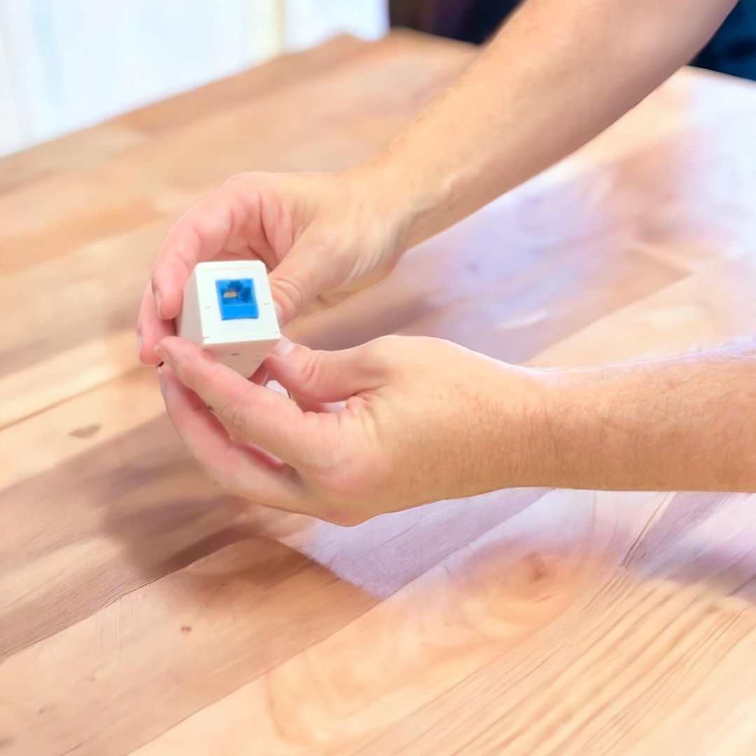 Surface Mount - Ethernet Biscuit - Cat6 Keystones - Engraved and ...