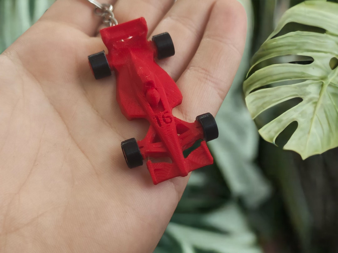 F1 Car Keyring 3D Printed Ferrari Keychain Vibrant Durable Gift for Car ...