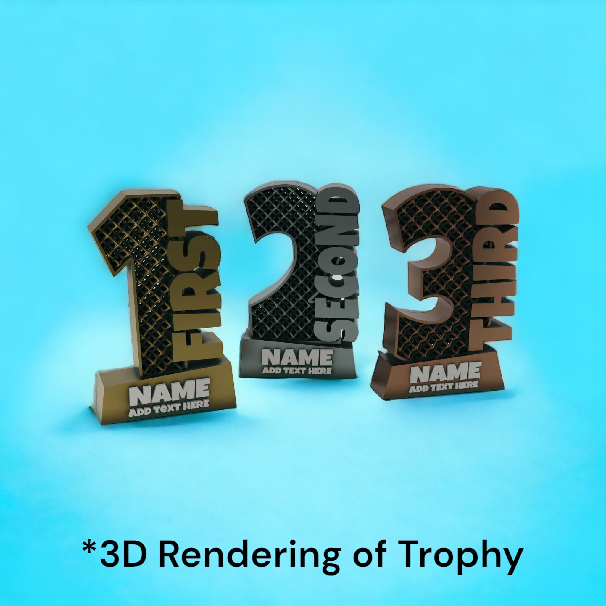 Custom 3D Printed Trophy: Personalized Award for Achievements - Etsy