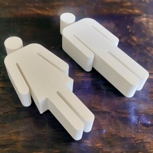 Humorous 3D Printed Restroom Signs: Man & Woman Lavatory Figurines - Etsy