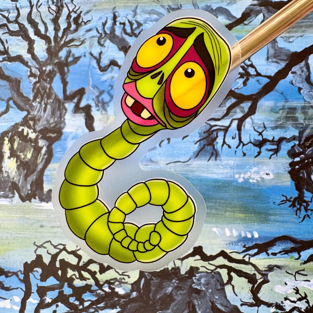 Cartoon Maggot Vinyl Sticker, Waterproof Decal - Etsy