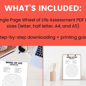 Wheel of Life Assessment Worksheet With 12 Sections • Planner Template ...
