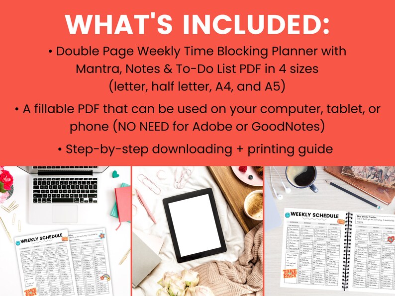 Weekly Time Blocking Planner Template Insert • Hour by Hour (5AM-11PM ...