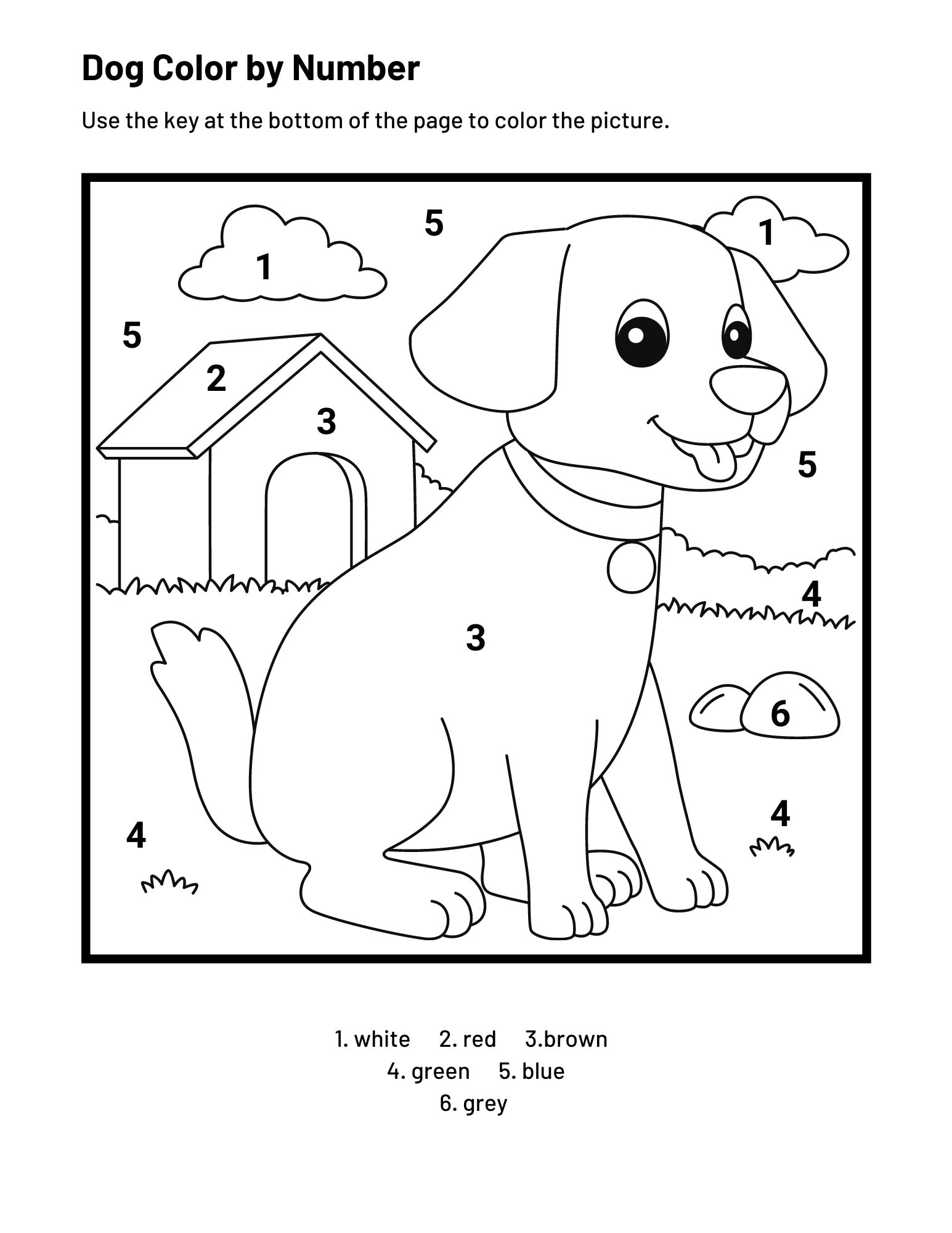 Dog Design Coloring by Numbers, Coloring Page, Coloring Book - Etsy