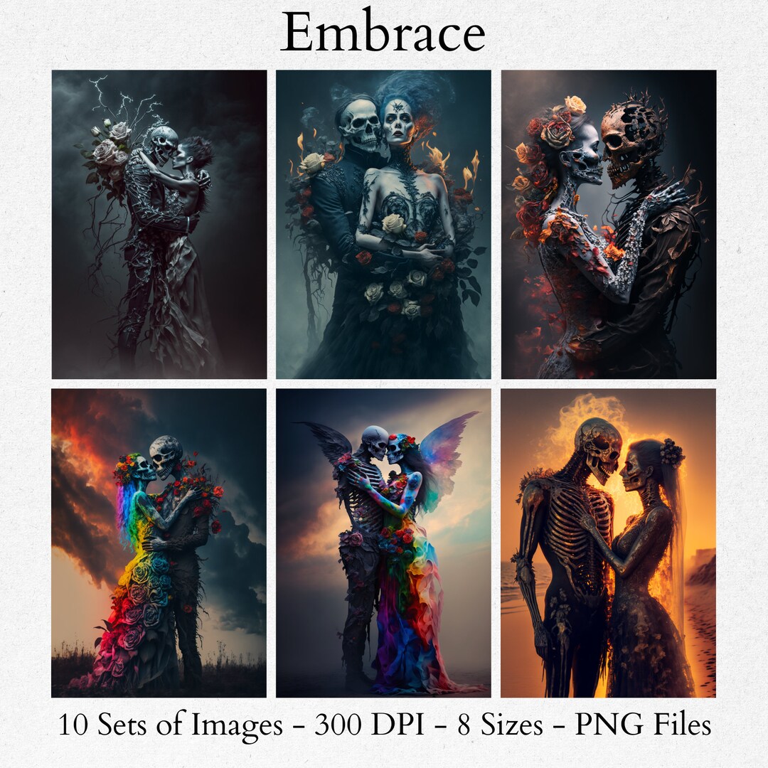 Set of 10 Embrace Digital Prints Wall Art Gothic Home Decor Printable ...