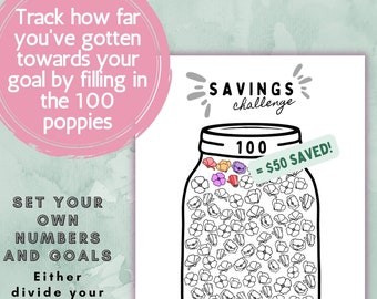 Printable Money Jar Savings Tracker - Etsy
