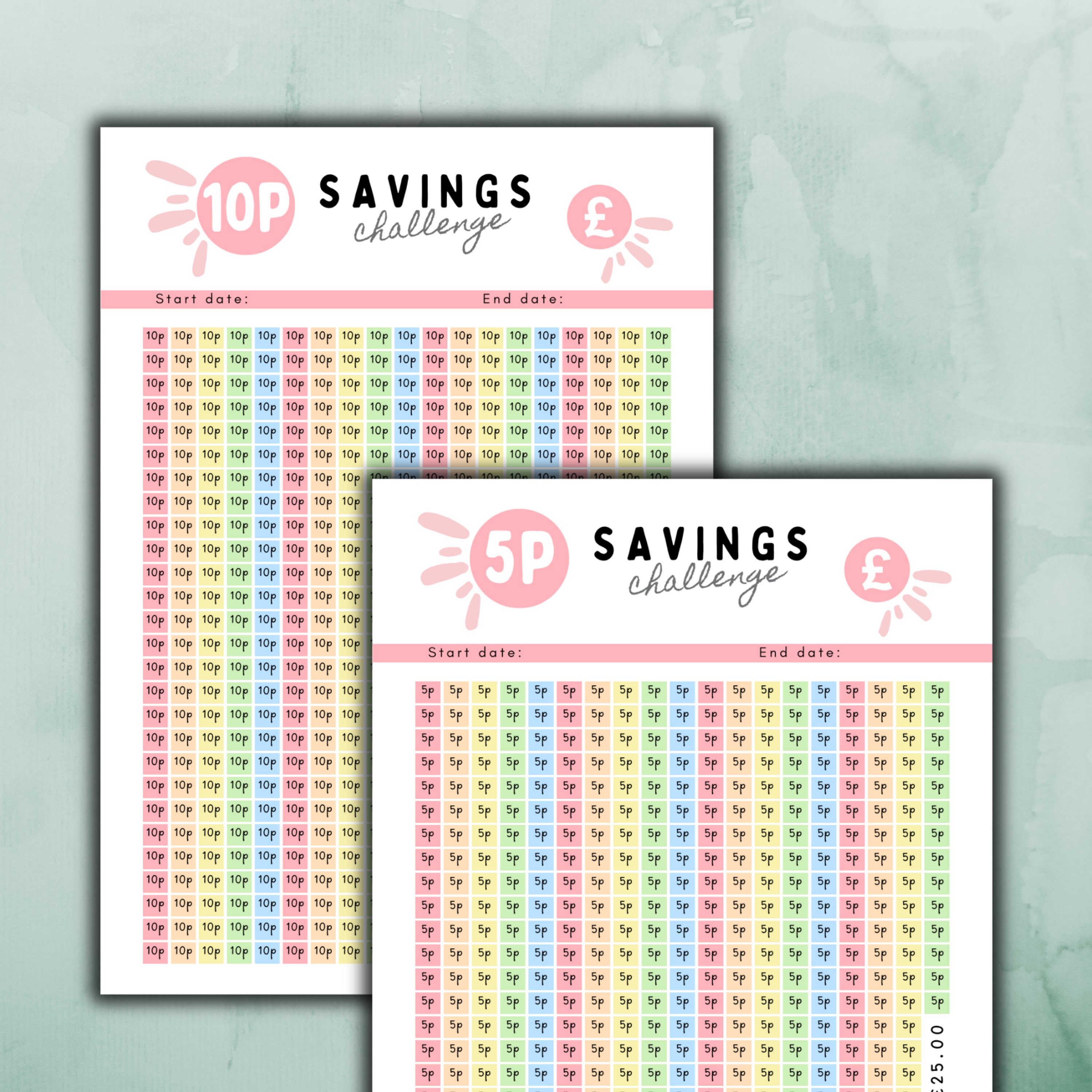 UK Savings Tracker Bundle, UK Savings Challenge Bundle, UK Saving Funds ...