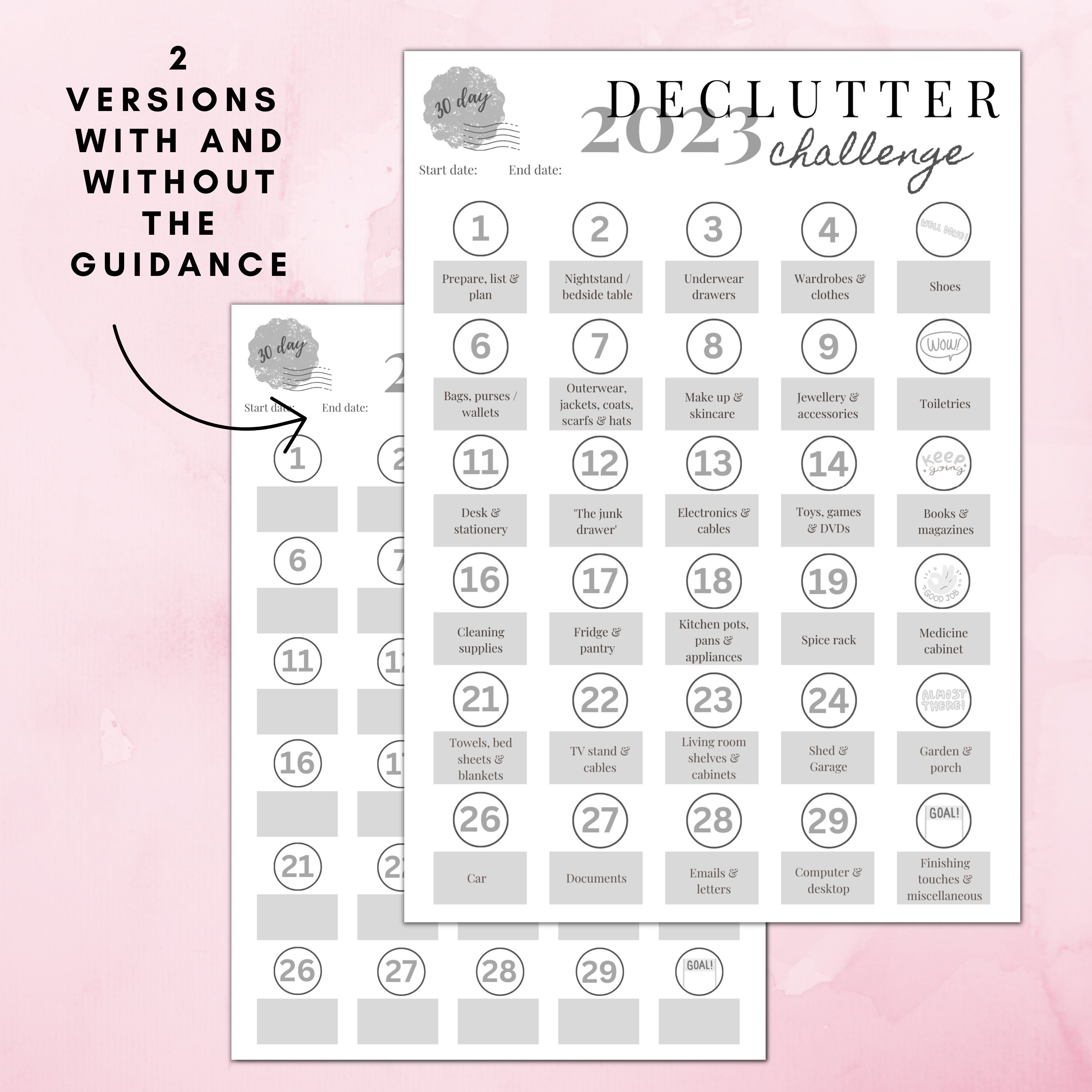 Declutter Checklist, Declutter Challenge, Printable Checklist, Cleaning ...