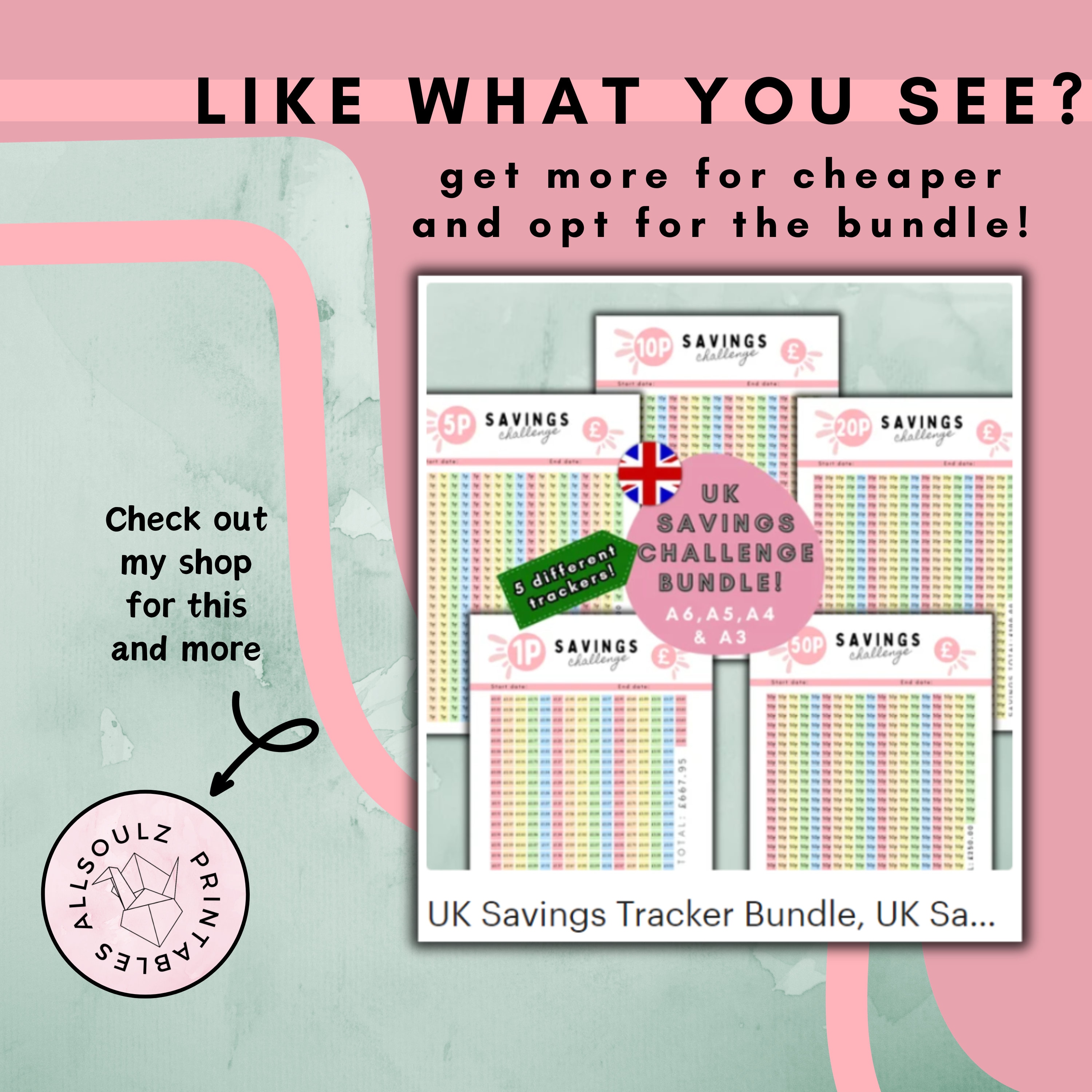 20p Savings Tracker, 20p Savings Challenge, UK Saving Challenge ...