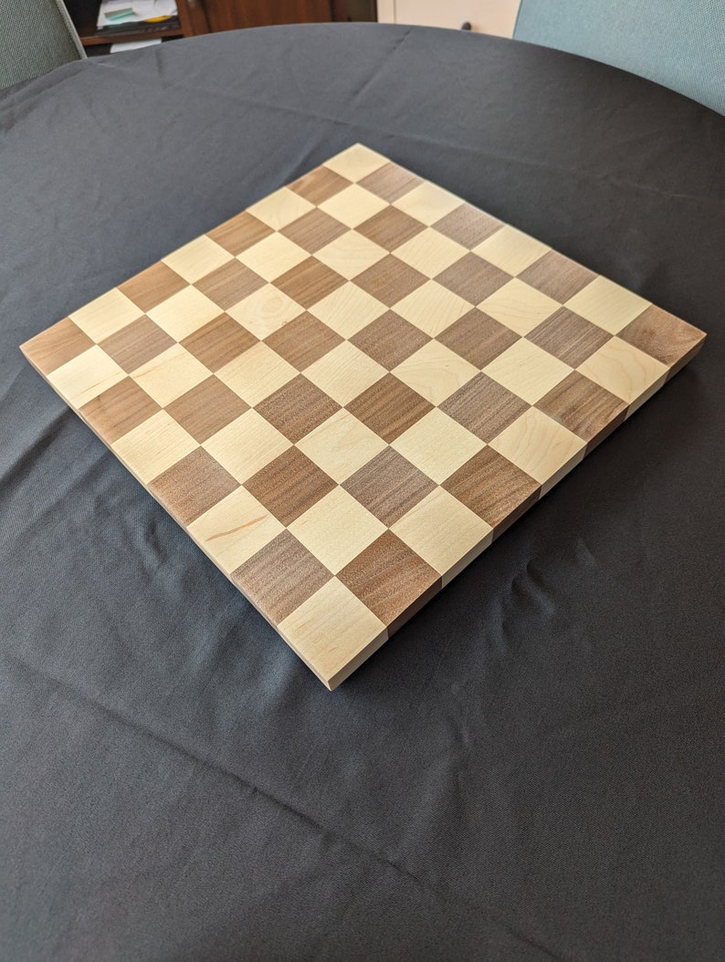 Chess/checker Game Board, Walnut and Maple Hardwood, Frameless ...
