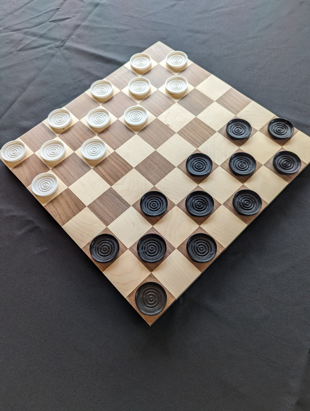 Chess/checker Game Board, Walnut and Maple Hardwood, Frameless ...