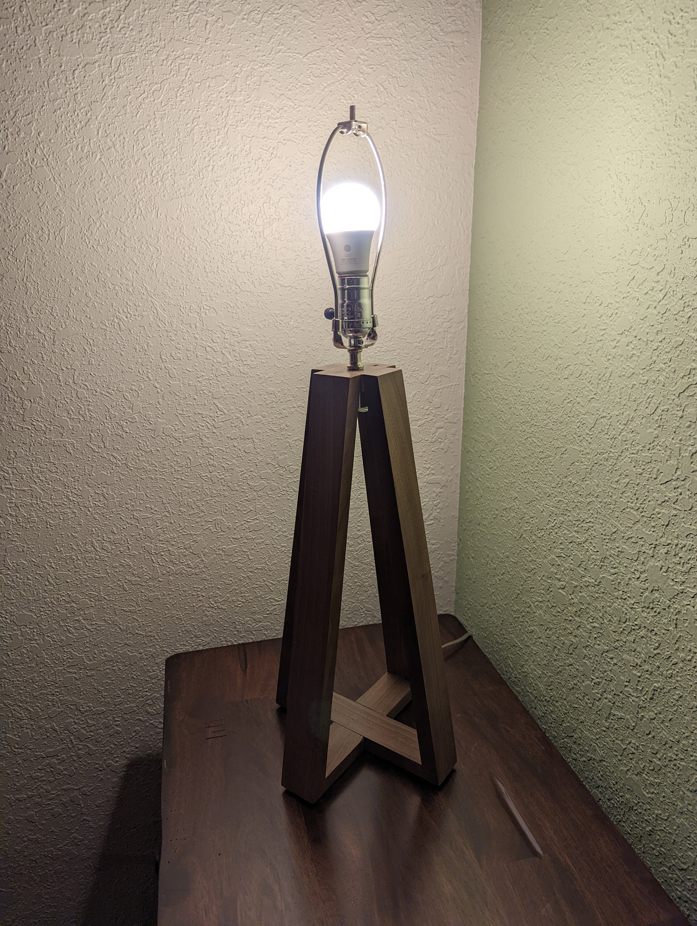 Black Walnut Mission/craftsman Style Table Lamp, Walnut Lamp, Bedroom ...