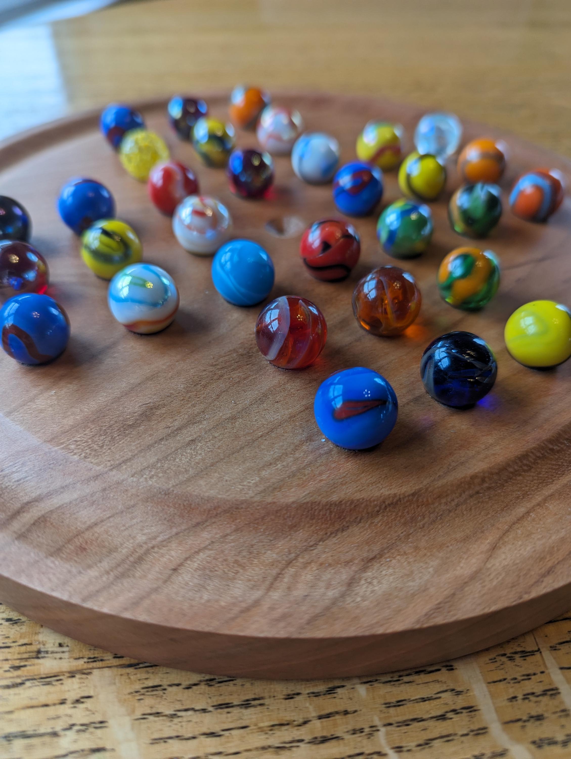 Marble Solitaire Game, English Solitaire, Classic Game, Handmade, Fun ...