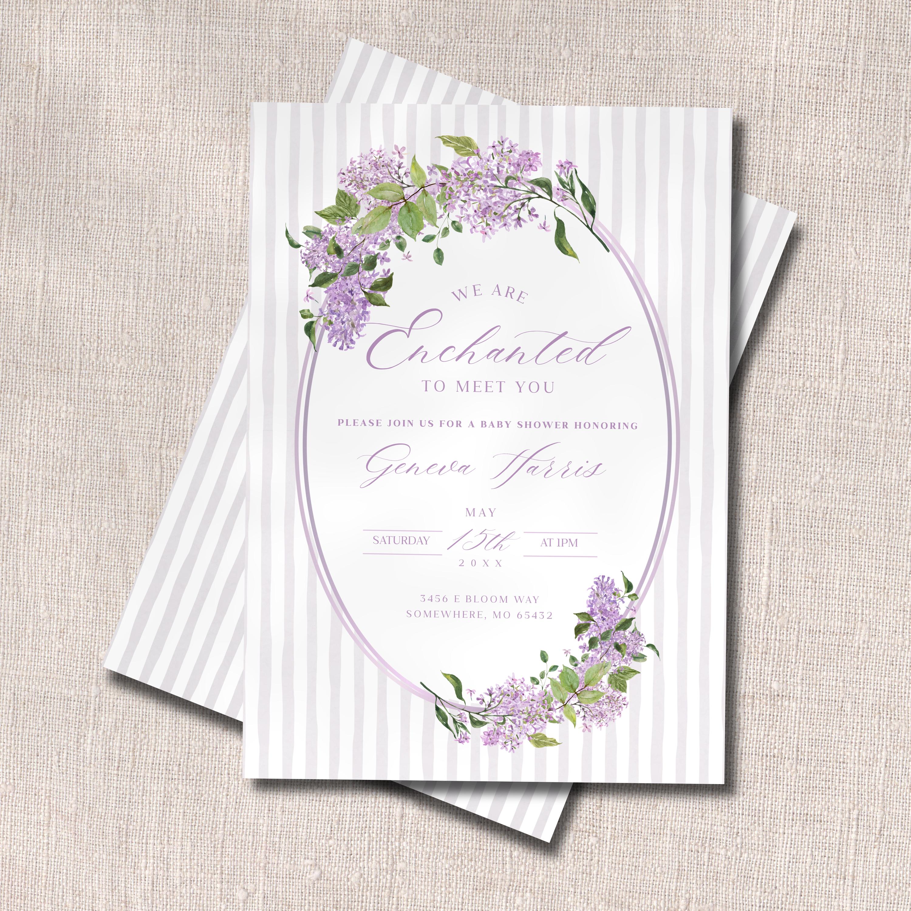 Enchanted to Meet You Baby Shower Invitation Bundle | Baby in Bloom ...