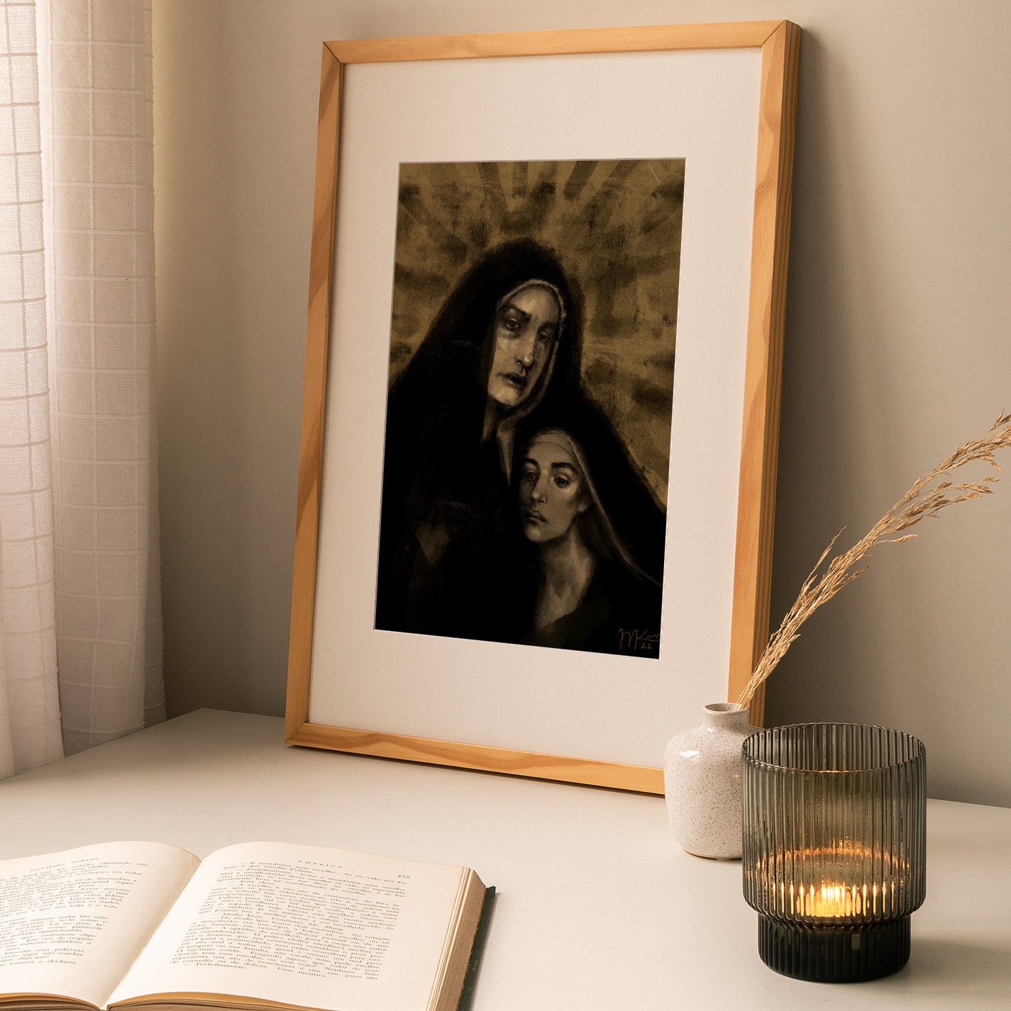 Two Mary's Art Print Virgin Mary and Mary Magdalene - Etsy