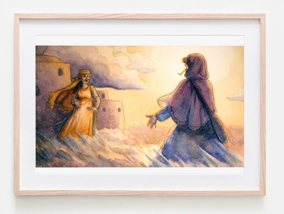 Visitation Art Print Mary and Elizabeth Christian Catholic Art 3 Sizes ...