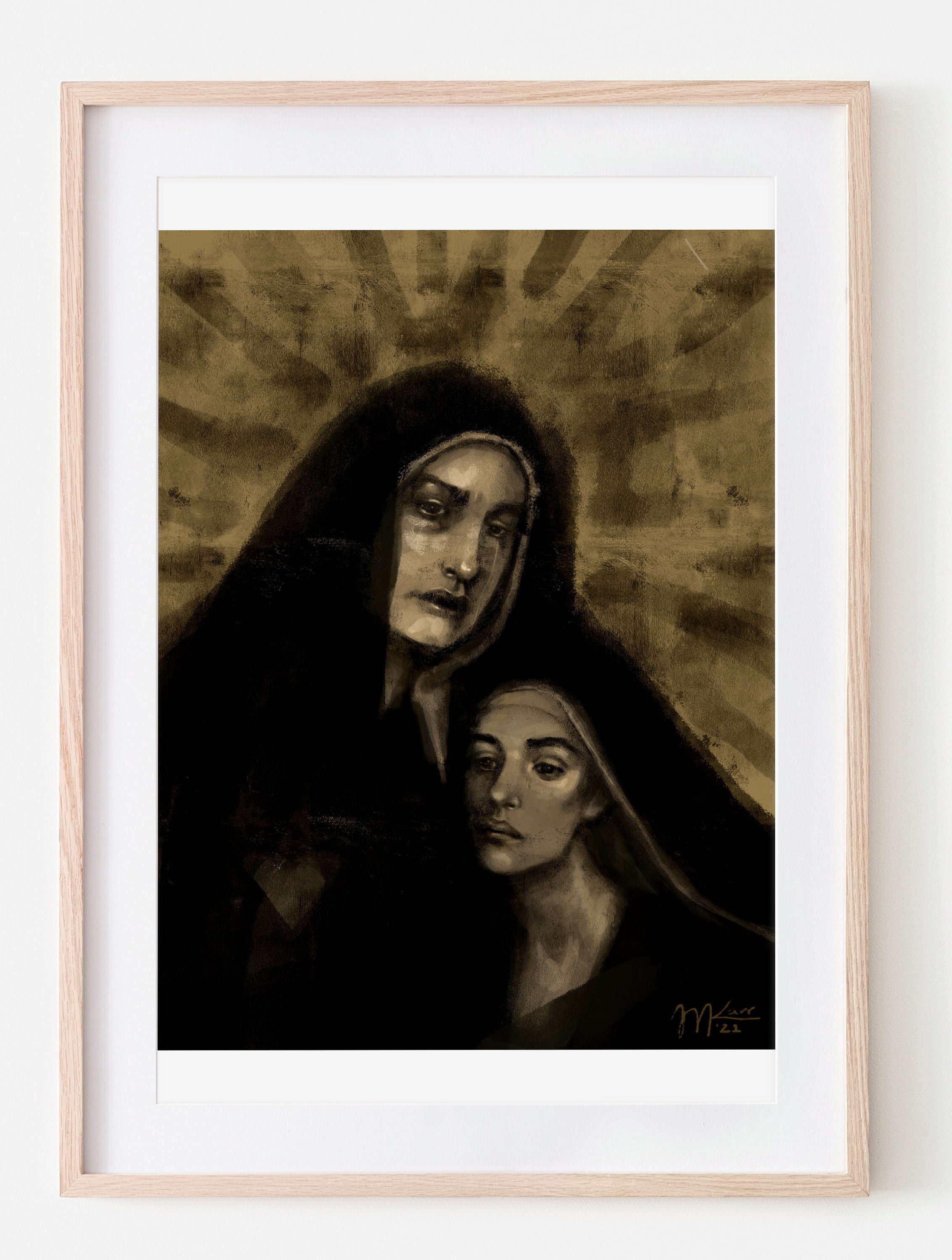 Two Mary's Art Print Virgin Mary and Mary Magdalene - Etsy