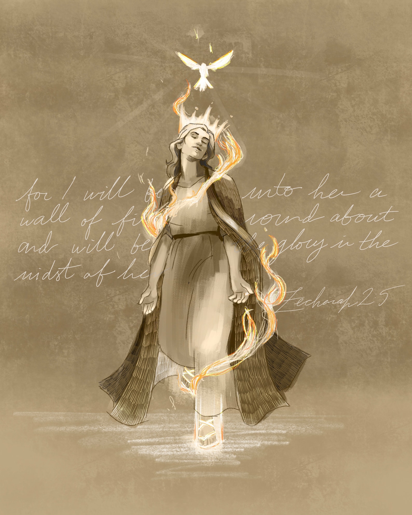 Holy Spirit Art Print | Zechariah 2:5 | Christian Art | 3 Sizes - Etsy