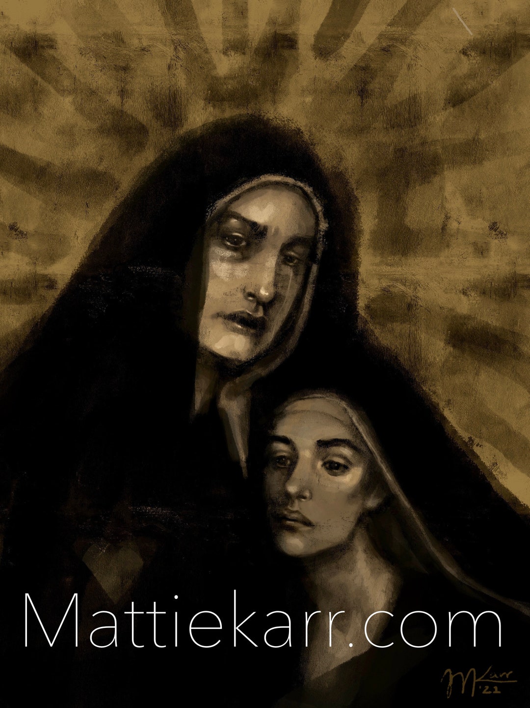 Two Mary's Art Print | Virgin Mary and Mary Magdalene | Christian ...