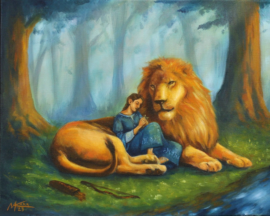 Lion and Warrior Girl Art Print | Christian Woman Gift | 3 Sizes - Etsy