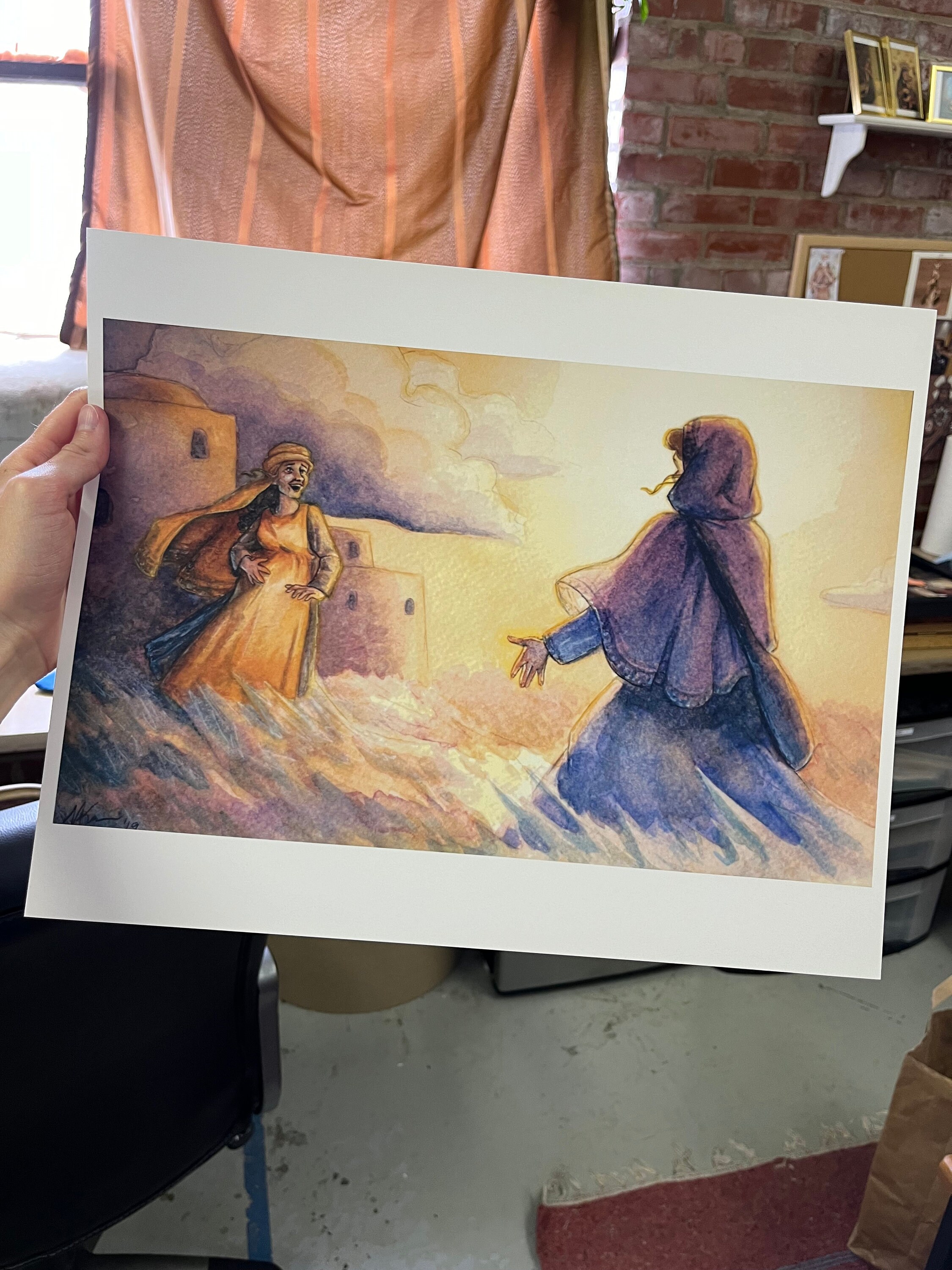 Visitation Art Print | Mary and Elizabeth | Christian Catholic Art | 3 ...