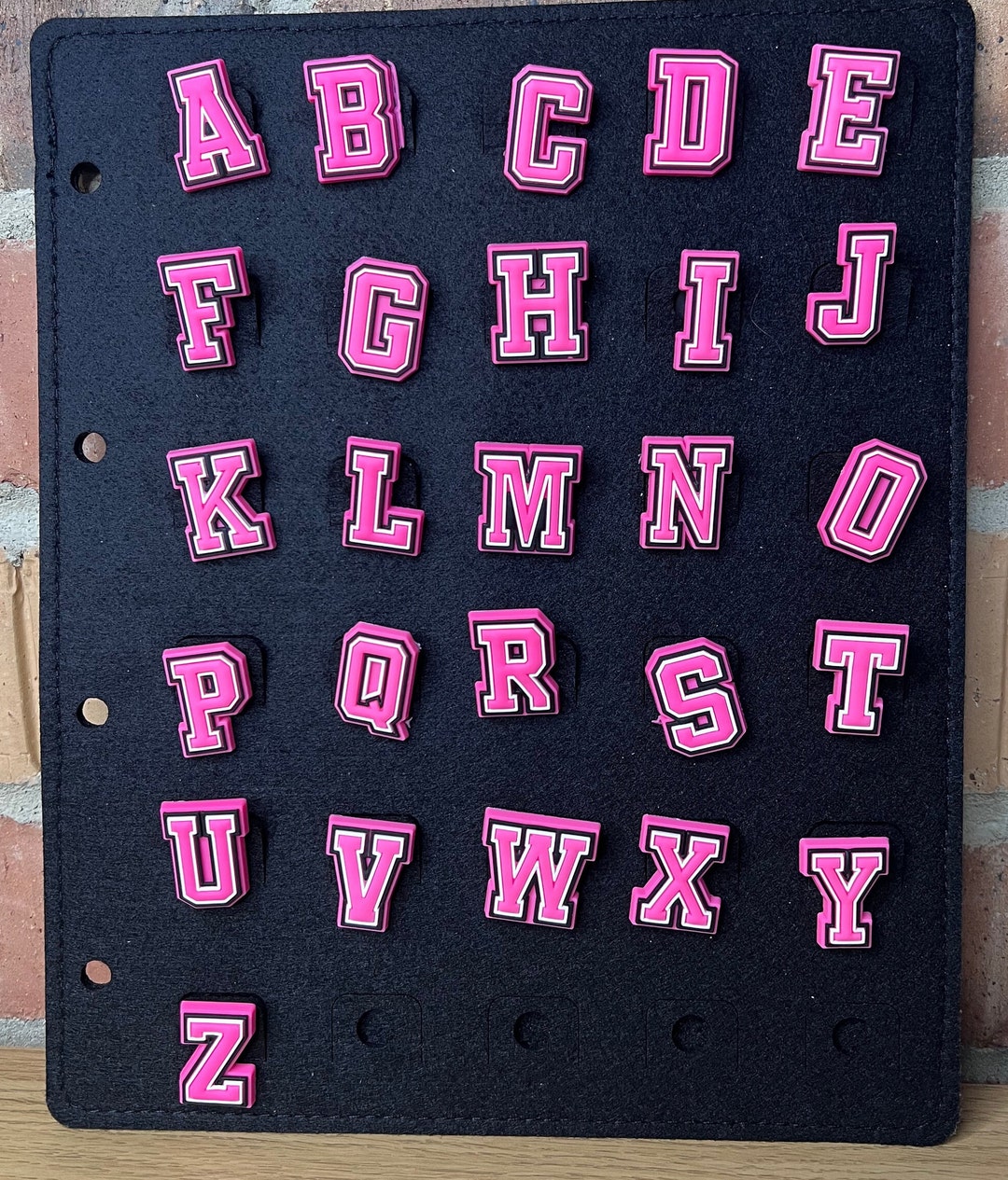 Pink, White & Black Alphabet Croc Charms, Personalized Letter Jibbitz ...