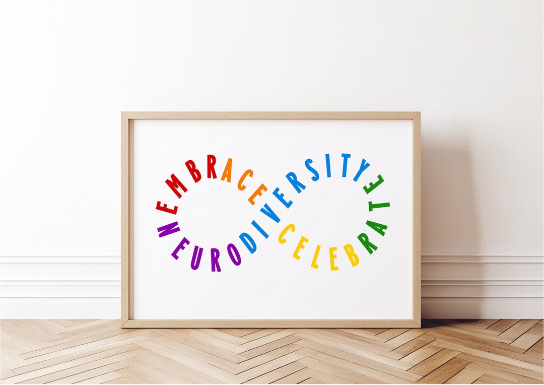 Neurodiversity Symbol Print, Autism Awareness Print, Infinity Sign Art ...