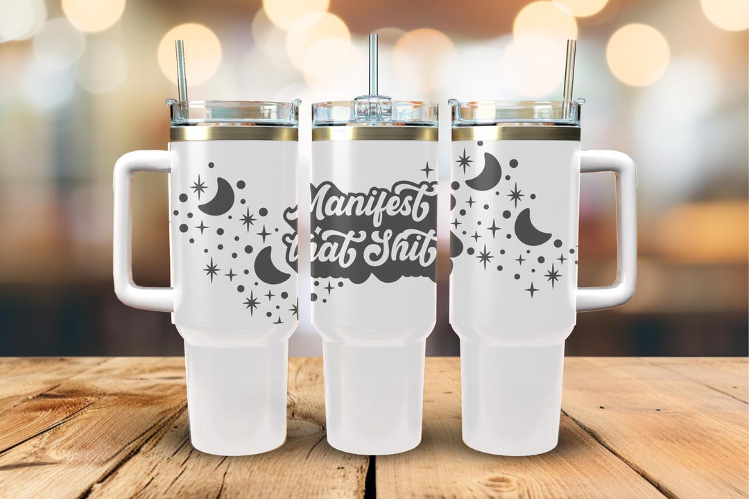 Manifest That Shit Engraved 40oz Tumbler With Straw, Stainless Steel ...