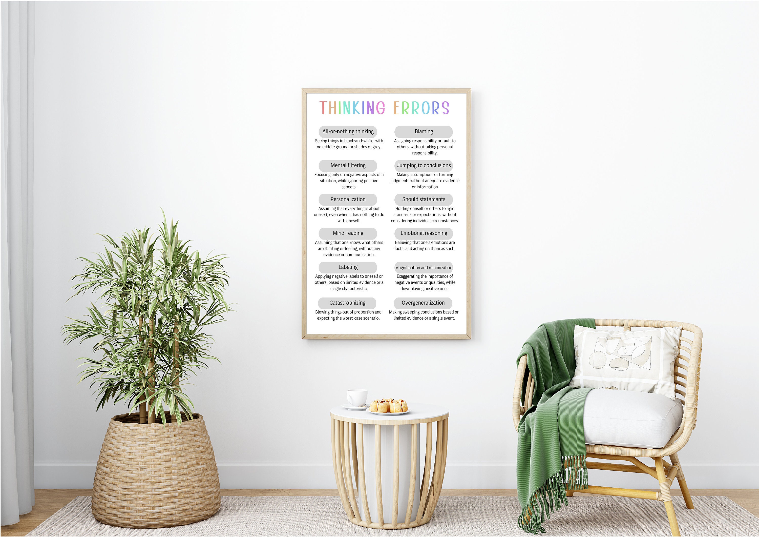 Mental Health Print Thinking Errors Wall Art Positive - Etsy