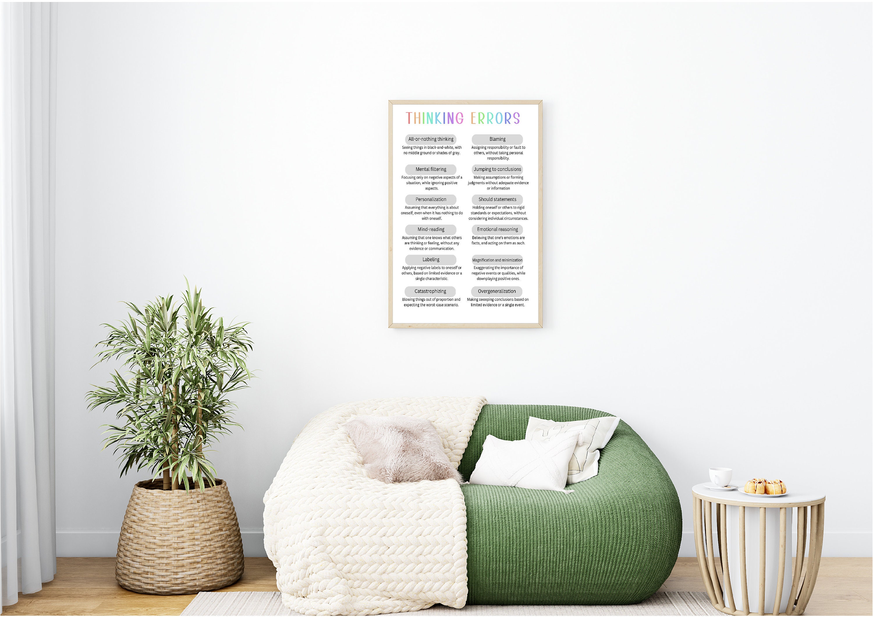 Mental Health Print Thinking Errors Wall Art Positive - Etsy