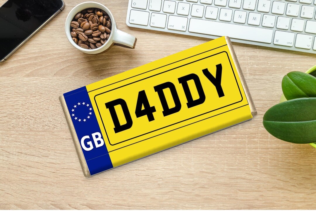 Personalised Number Plate Chocolate Bar: Car Lover Gift, Galaxy Milk ...