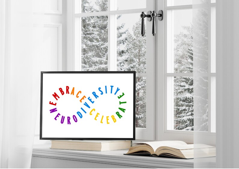 Neurodiversity Symbol Print, Autism Awareness Print, Infinity Sign Art ...